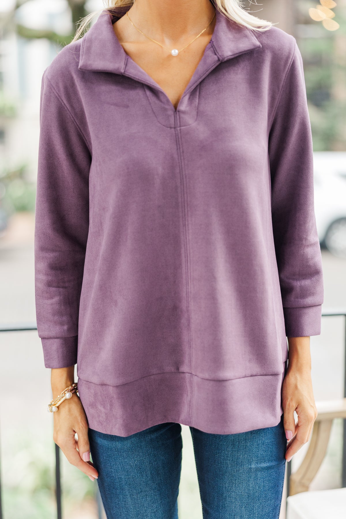 Never Forget Plum Purple Suede Blouse – Shop the Mint