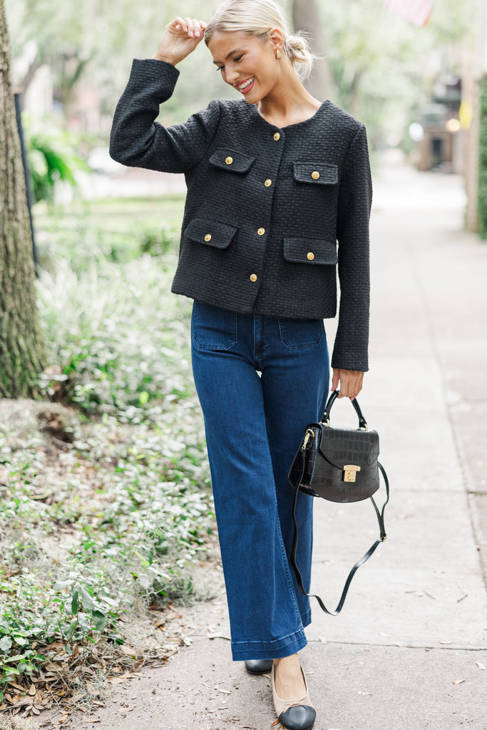 Next Level Black Tweed Jacket – Shop the Mint