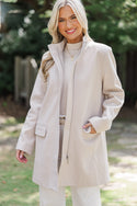 Do What You Can Oatmeal Brown Herringbone Coat – Shop the Mint