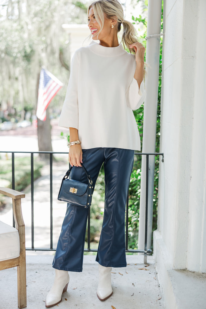 Just A Feeling Cream Mock Neck Sweater – Shop the Mint