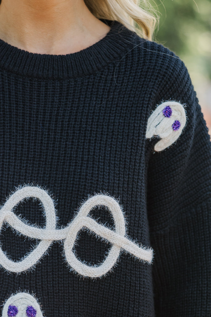 Hey Boo Black Script Sweater – Shop the Mint