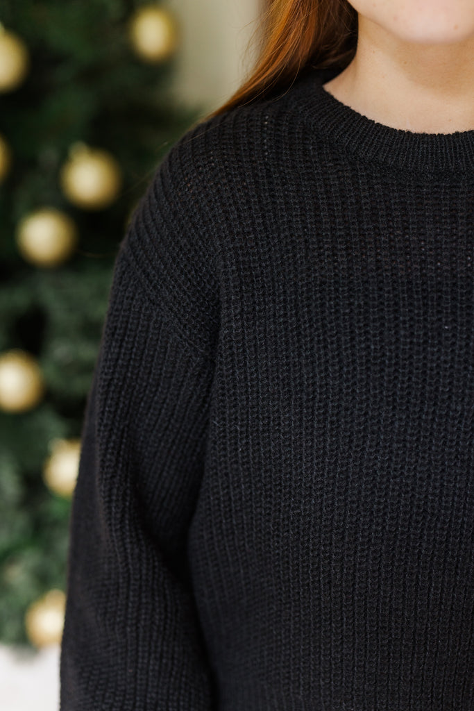 Girls: Just So Sweet Black Sweater – Shop the Mint