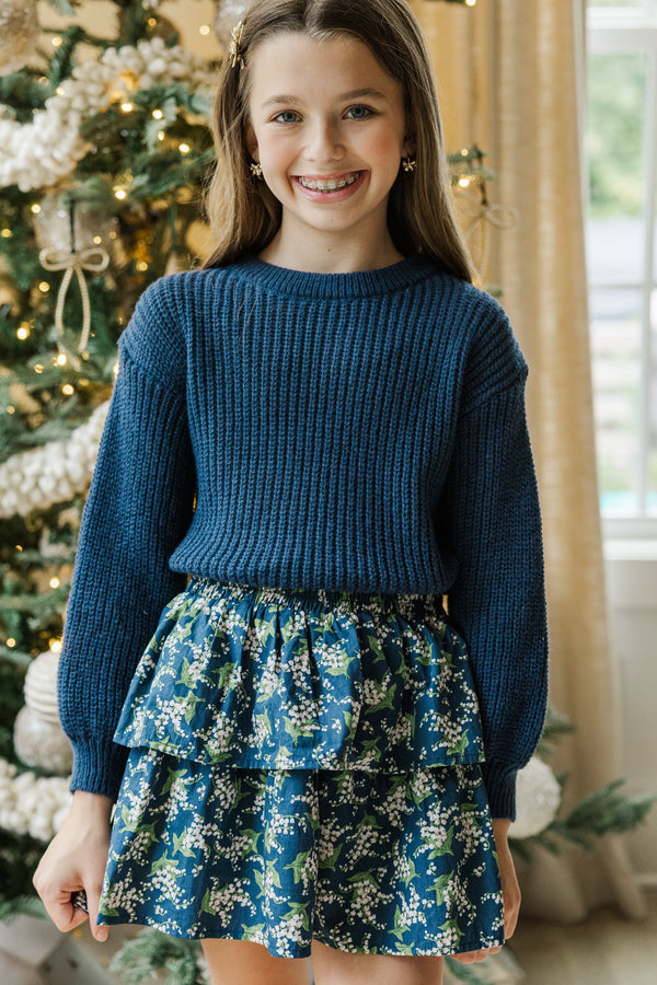 Girls: Just So Sweet Navy Blue Sweater – Shop the Mint