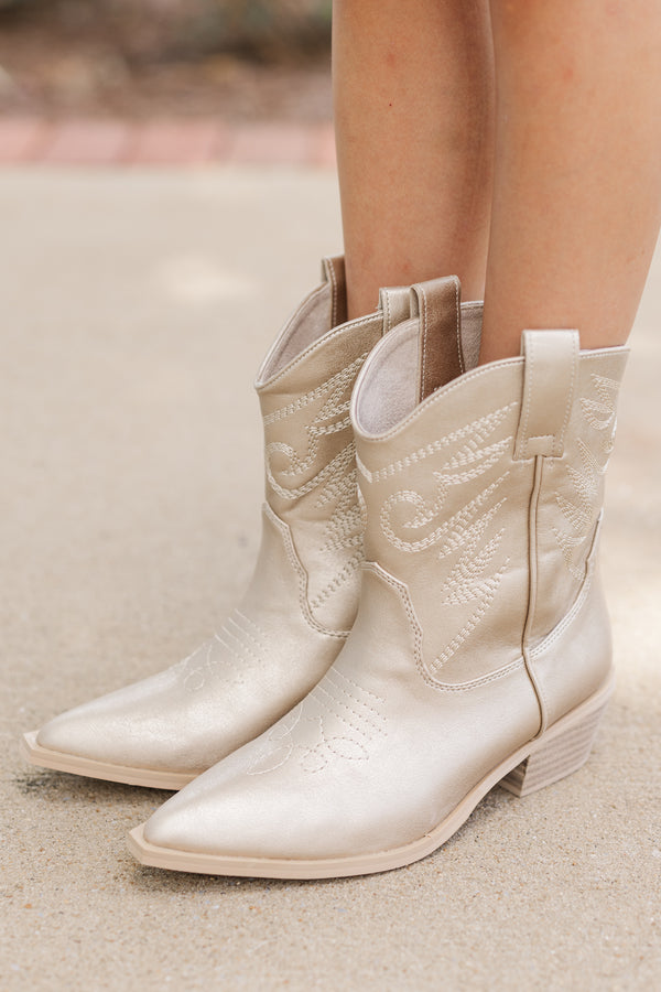 Girls: Shu Shop: Just Ask Gold Boots – Shop the Mint