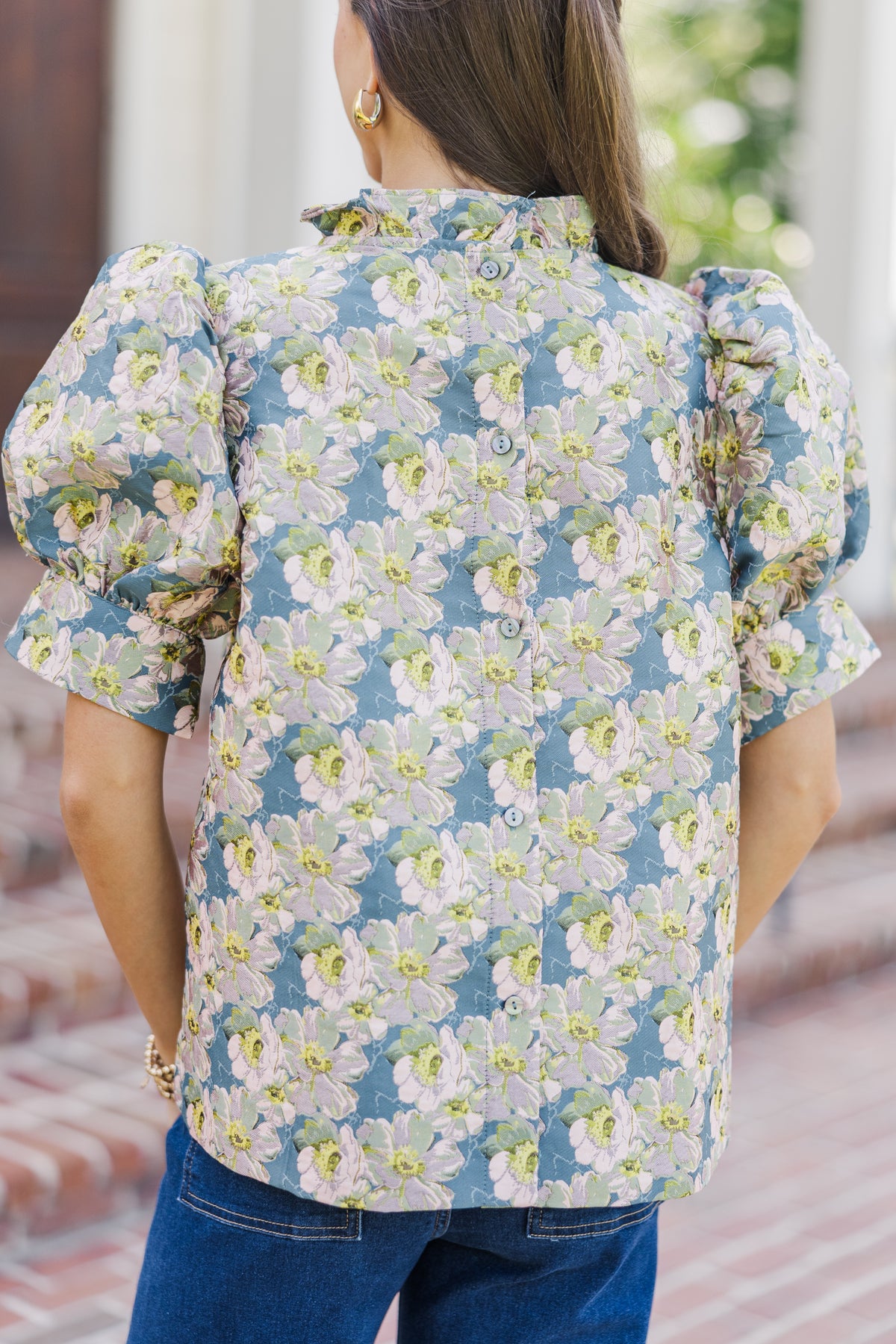 Say What You Need Slate Blue Floral Blouse – Shop the Mint