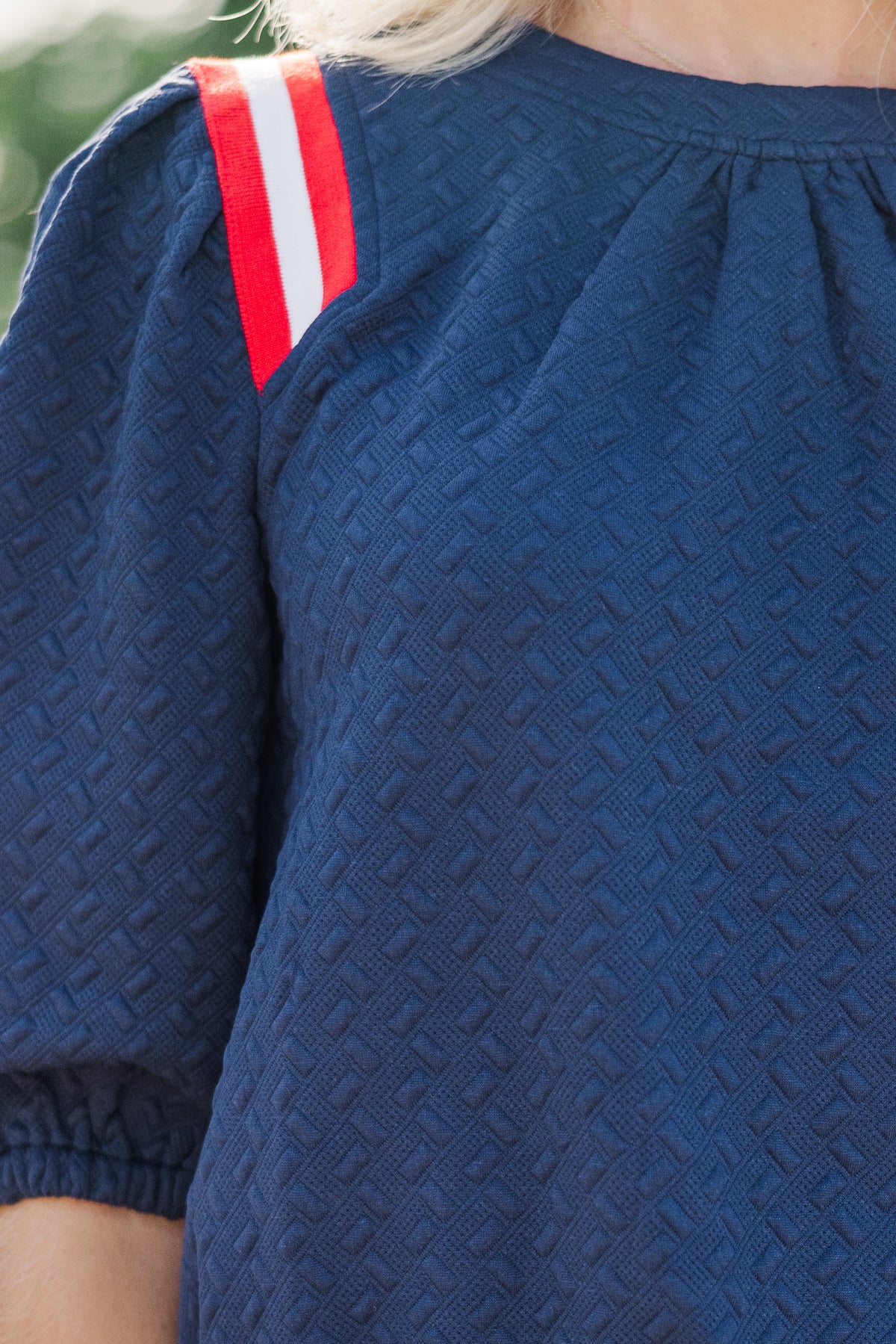 See It Through Navy Blue Textured Blouse – Shop the Mint