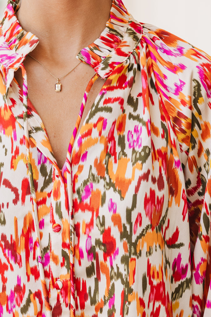 Thinking Of You Rust Orange Abstract Blouse – Shop the Mint