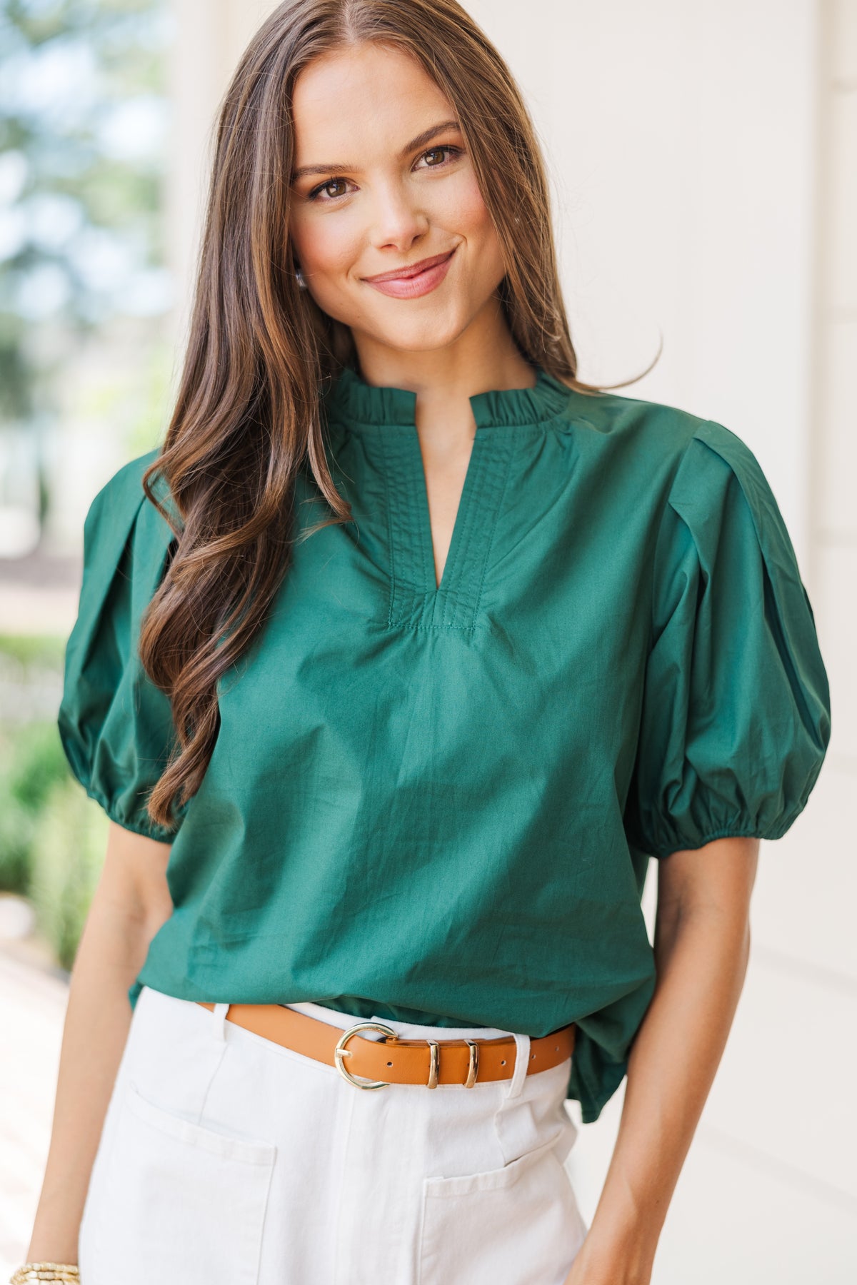 Pinch: All On Me Emerald Green Blouse – Shop the Mint