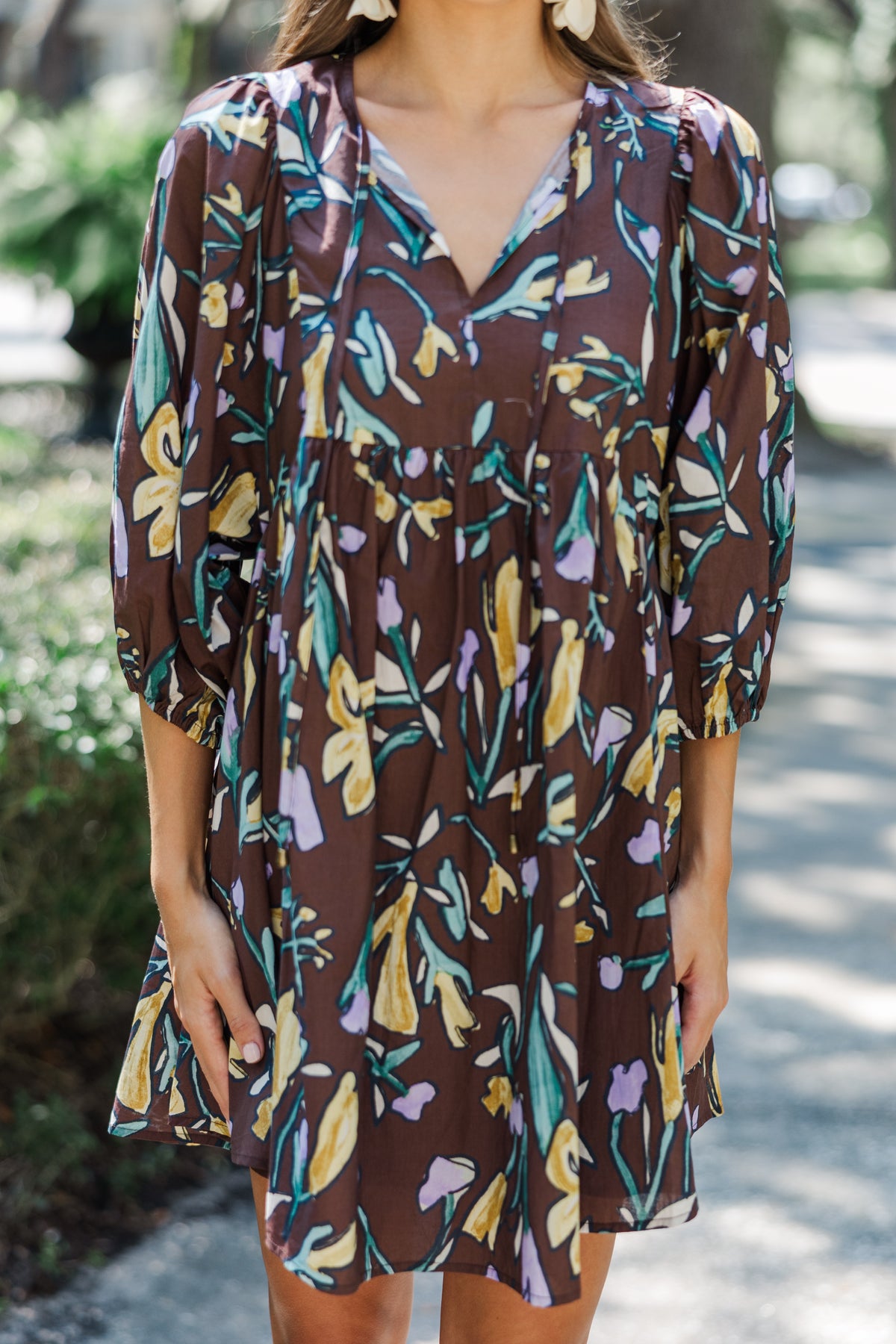 Talk It Through Espresso Floral Dress – Shop the Mint