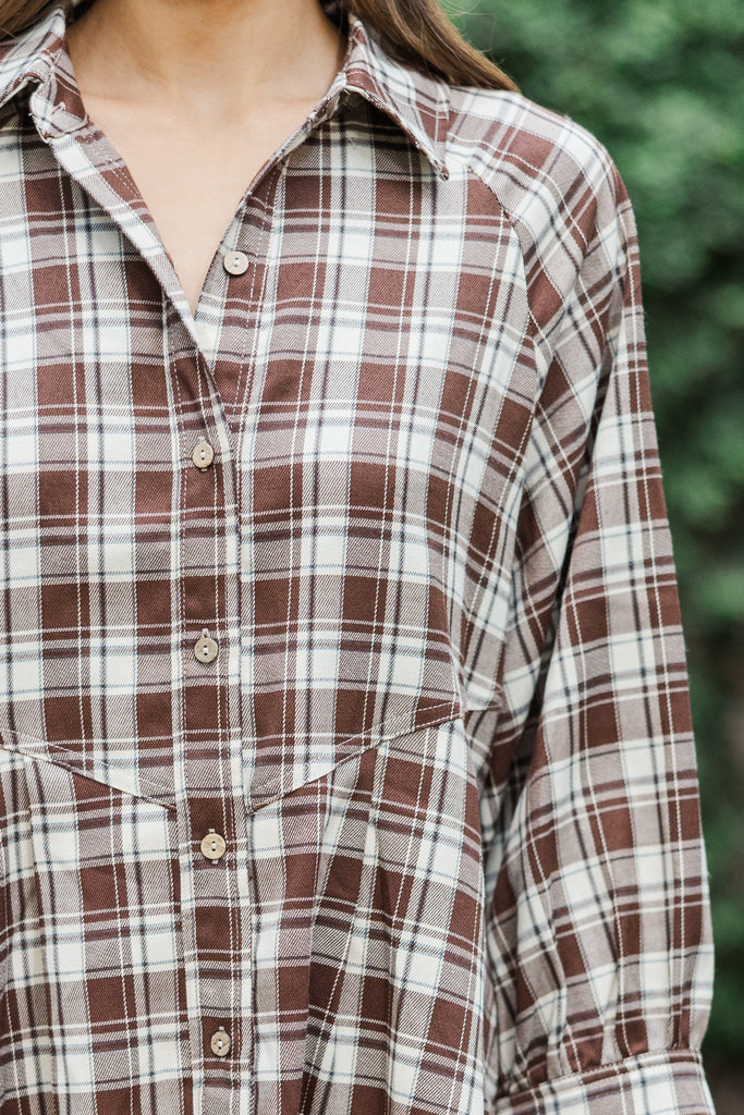 Give It Meaning Brown Plaid Dress – Shop the Mint