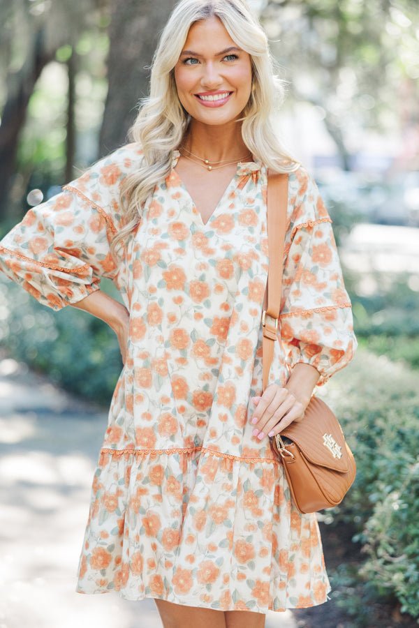 Live To The Fullest Persimmon Orange Floral Dress – Shop the Mint