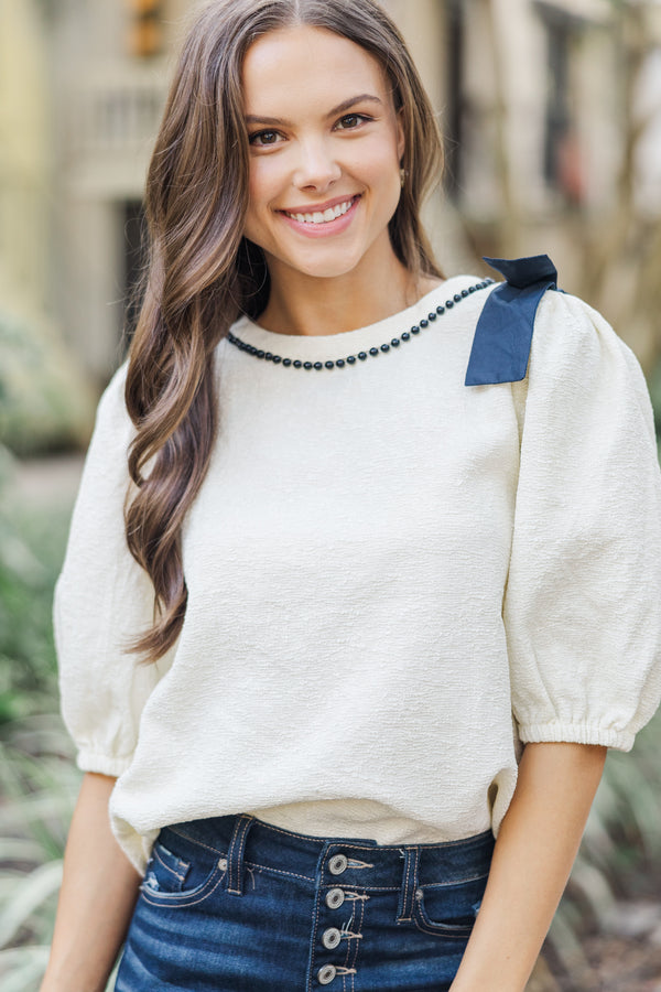 Best Of You Cream White Tweed Blouse – Shop the Mint