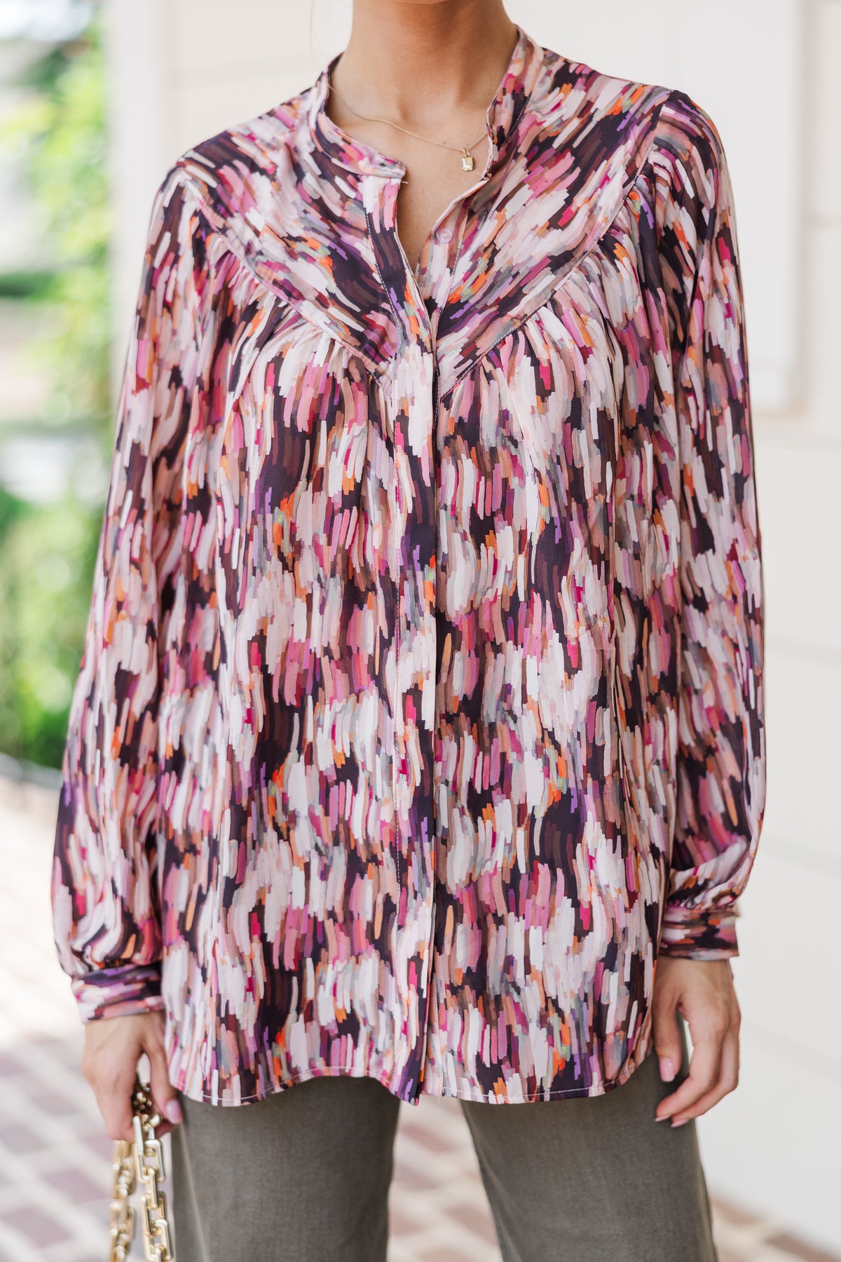 Keep It Going Pink Abstract Blouse – Shop the Mint