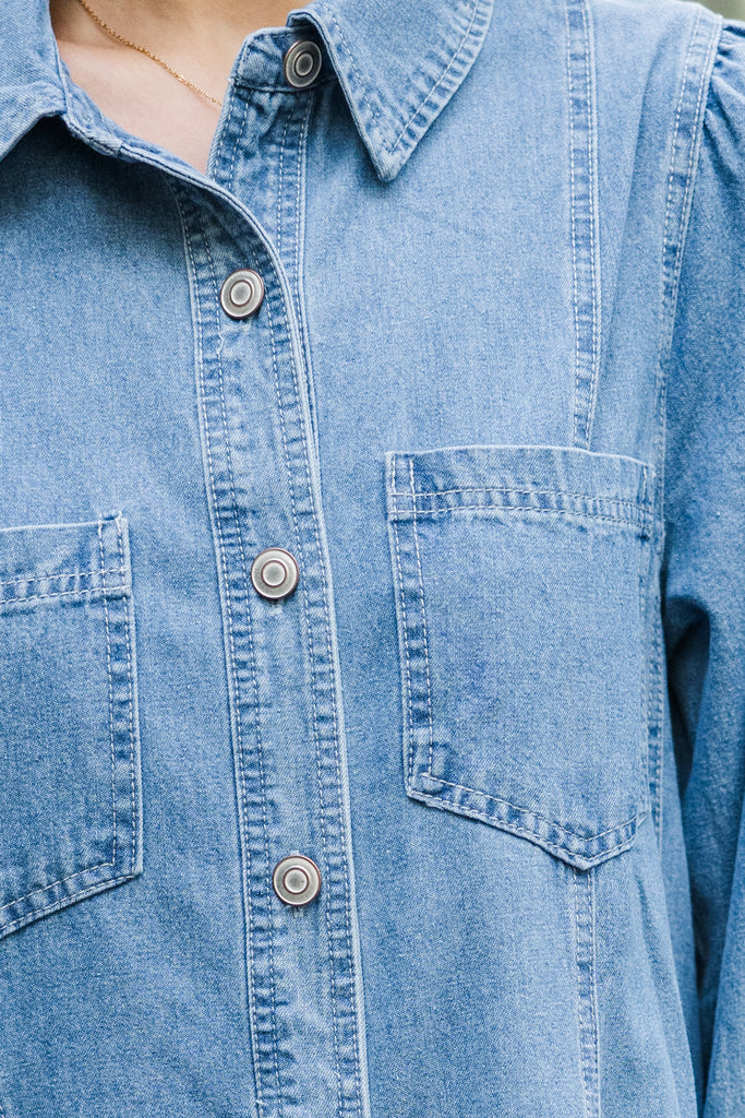 Follow Your Lead Medium Wash Denim Dress – Shop the Mint