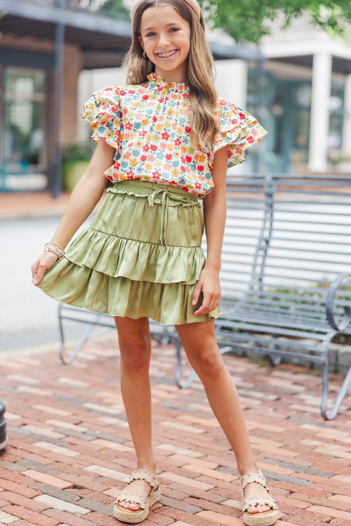 Girls: Take The Leap Lime Green Satin Skort – Shop the Mint