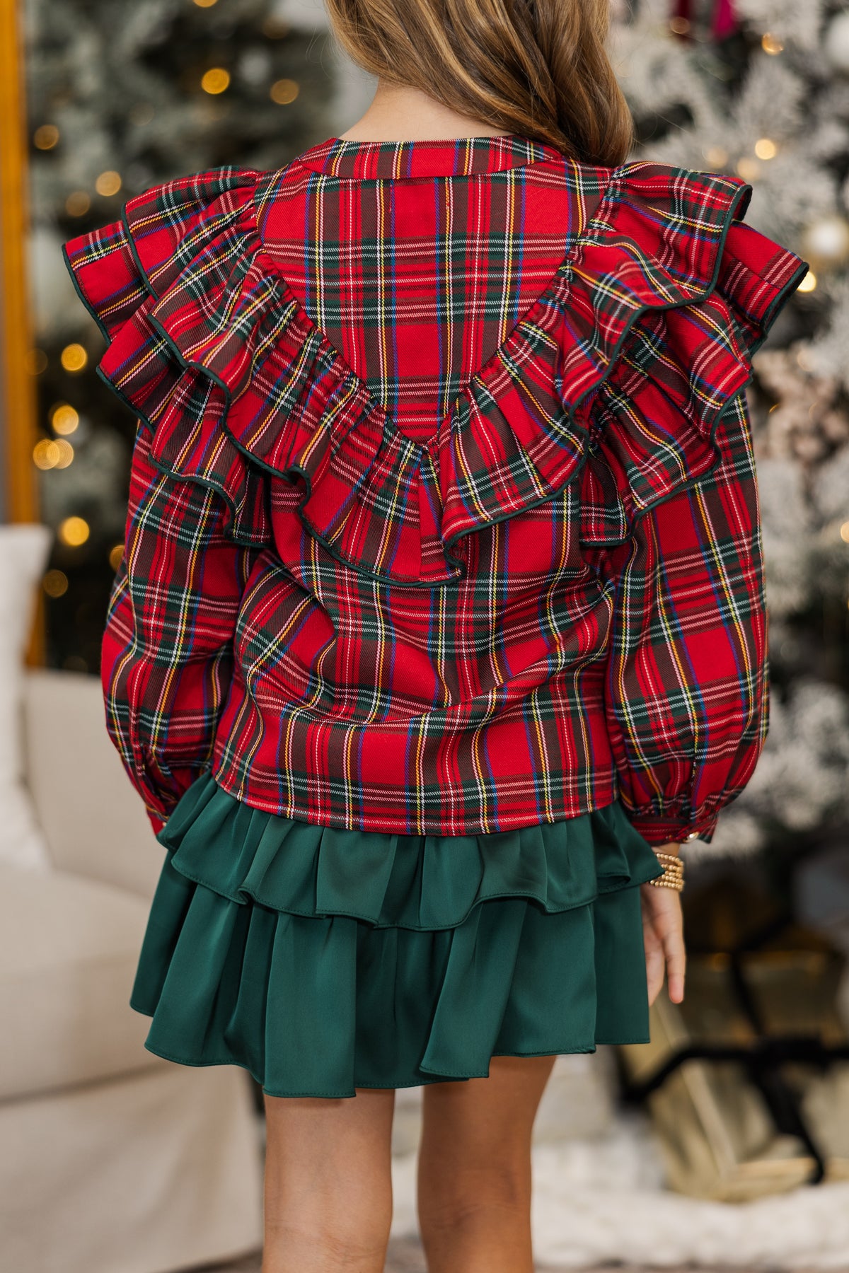 Girls: It's All Possible Red Tartan Plaid Button Down Blouse – Shop the ...