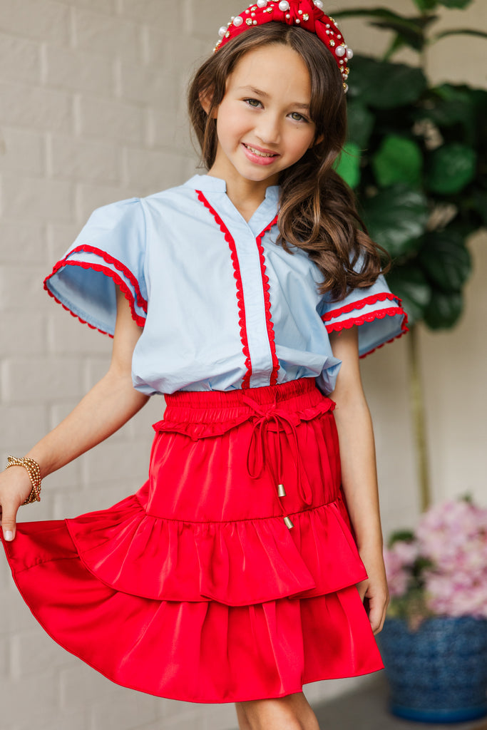 Girls: Take The Leap Red Ruffled Skort – Shop the Mint