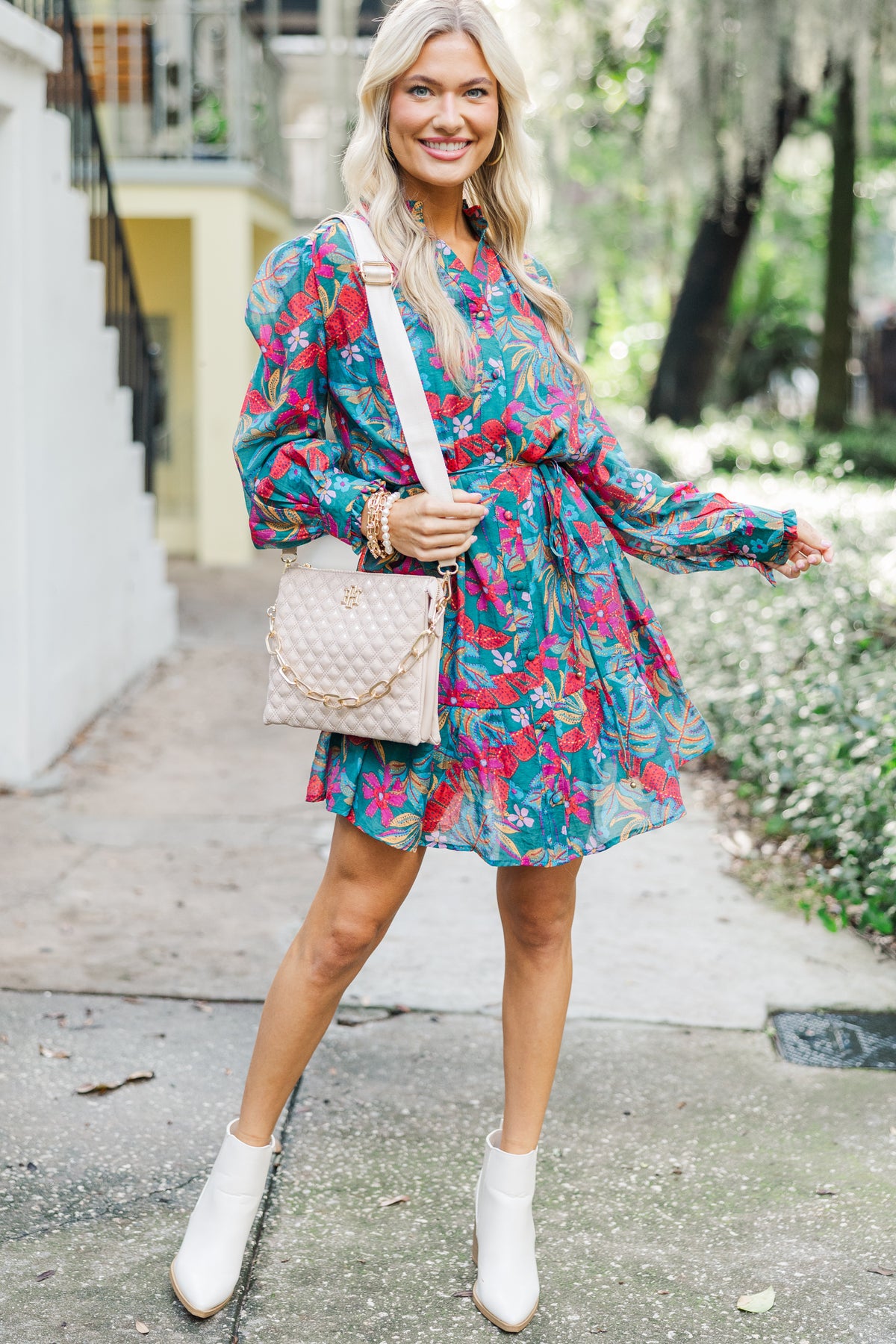 Fate: It's Your Year Teal Blue Foral Dress – Shop the Mint