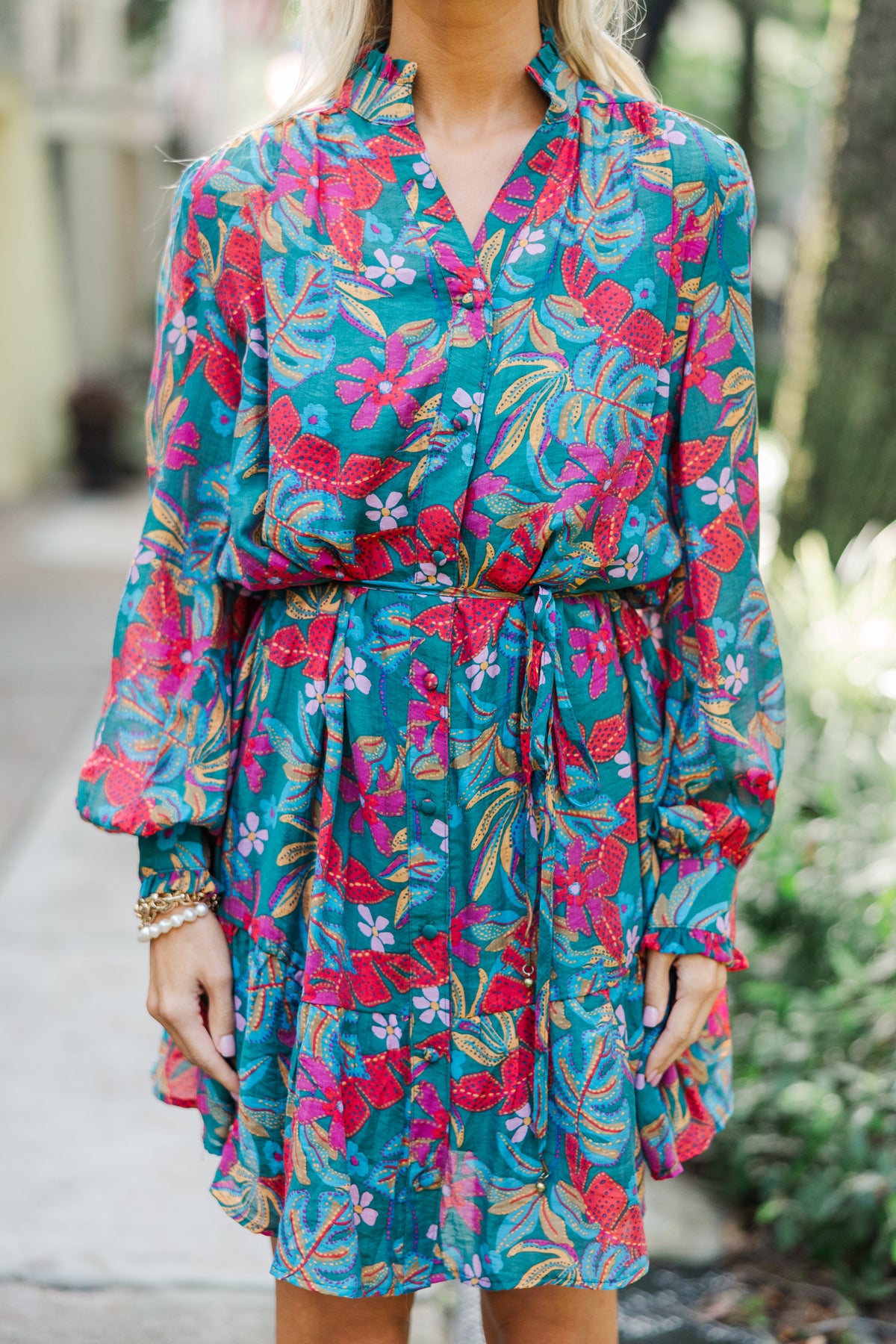 Fate: It's Your Year Teal Blue Foral Dress – Shop the Mint