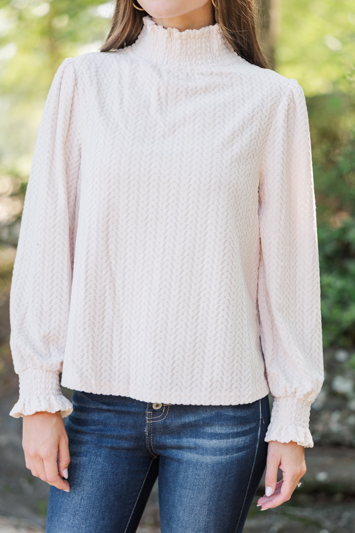 Make It Clear Ivory Textured Knit Blouse – Shop the Mint