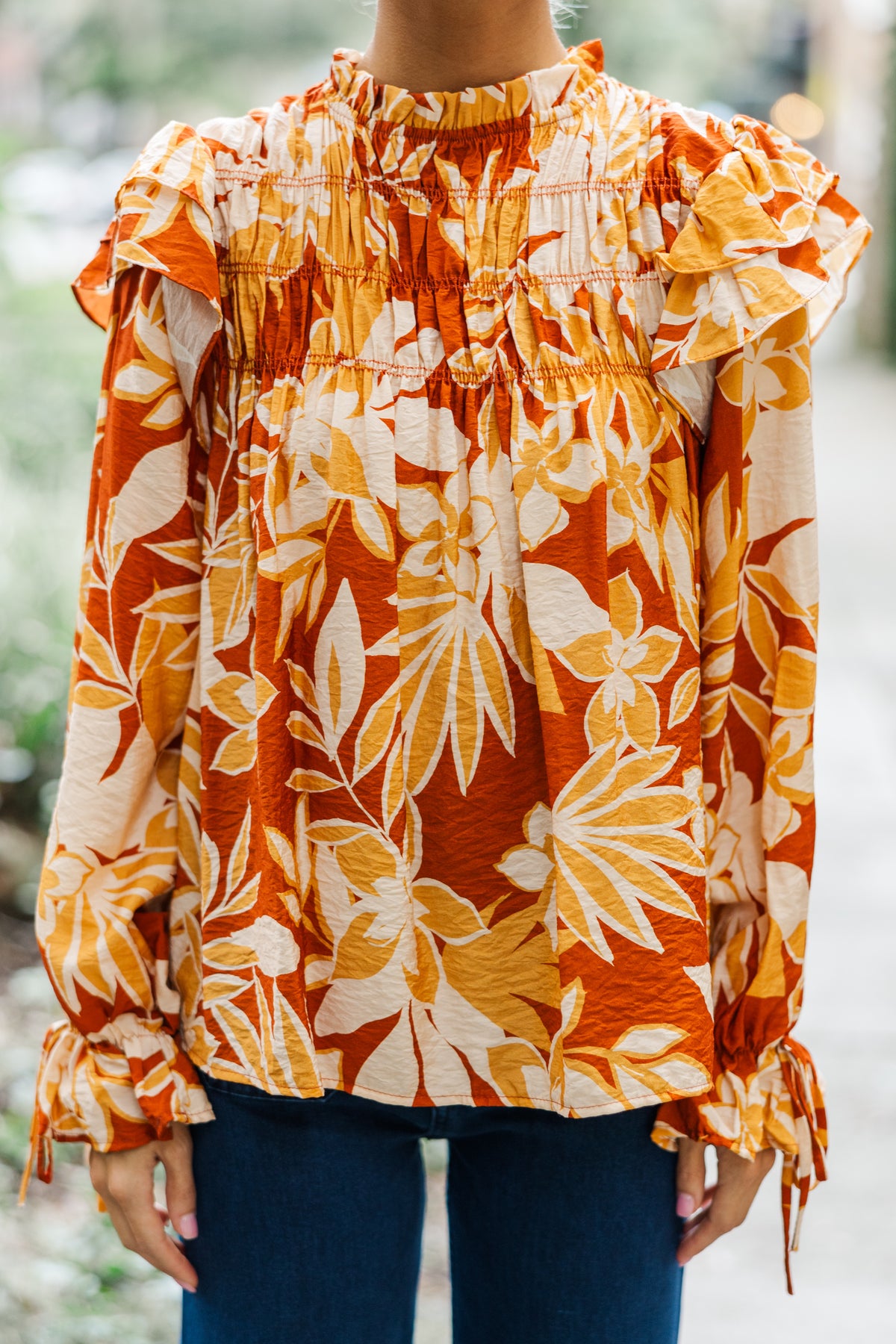 Back To Back Mustard Yellow Floral Blouse – Shop the Mint