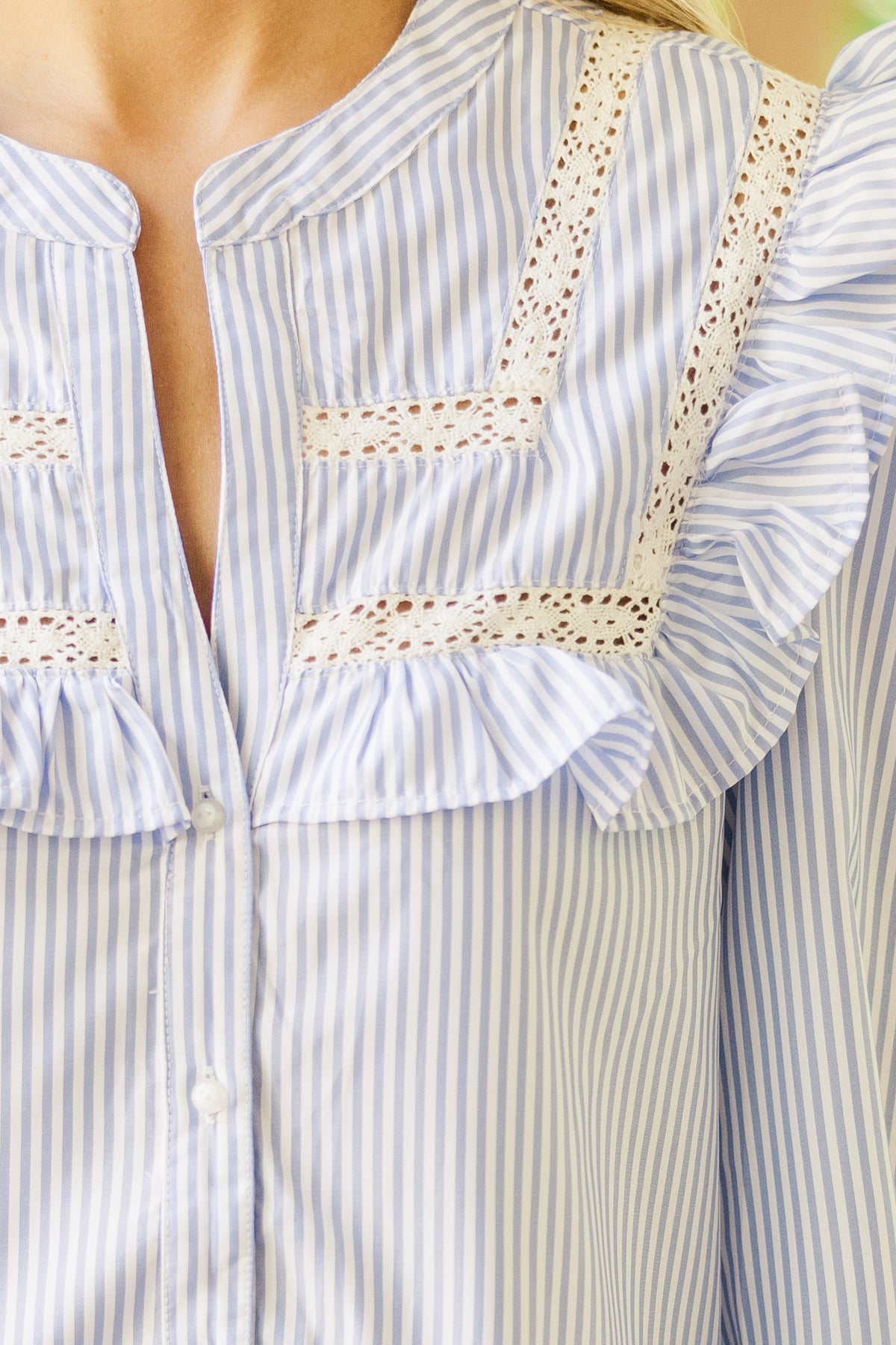 In Your Eyes Denim Blue Striped Blouse – Shop the Mint