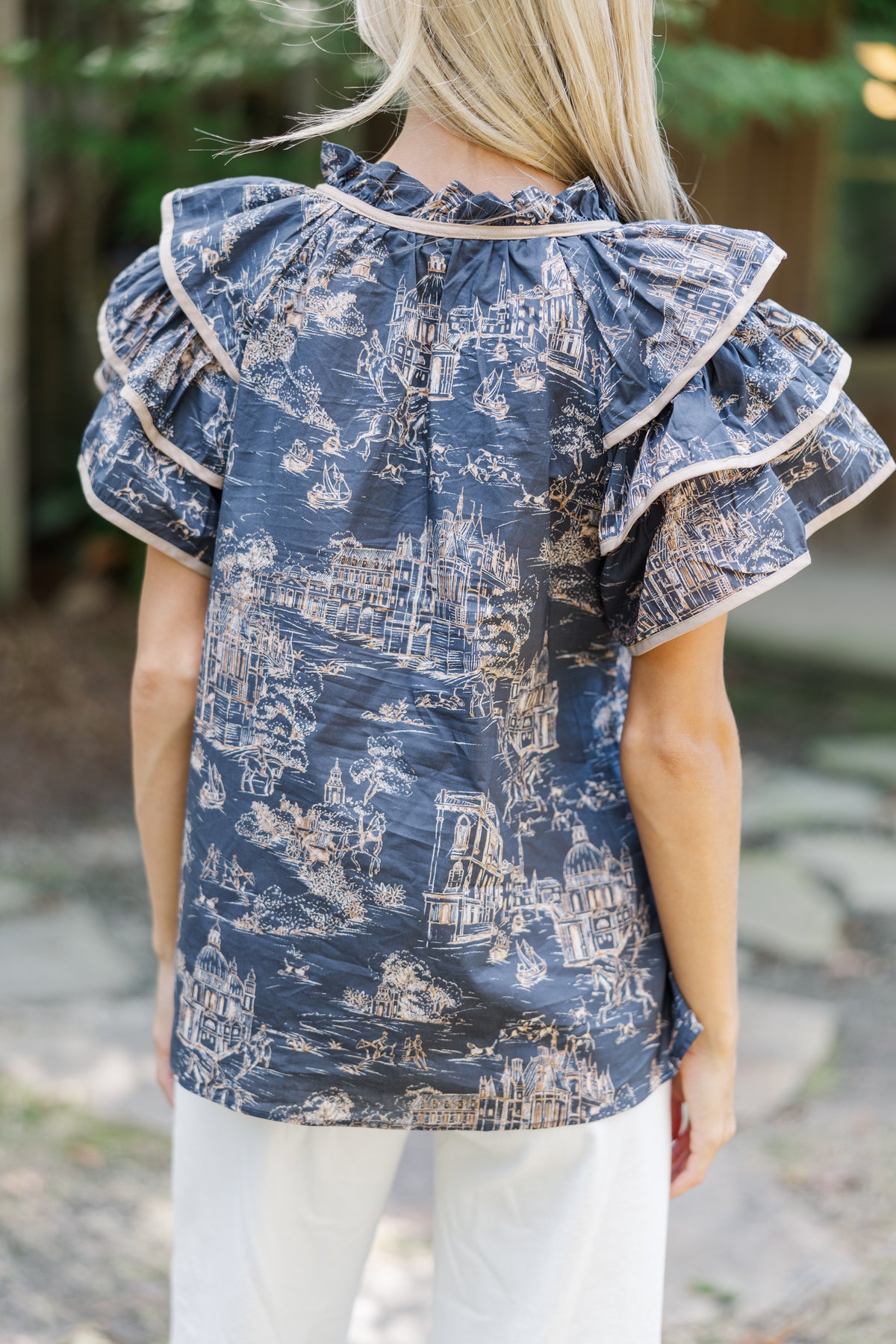 On Your Way Charcoal Gray Toile Blouse – Shop the Mint