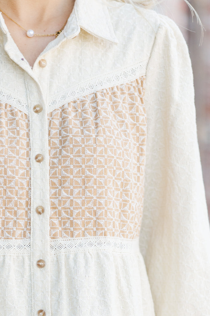 It's All A Game Cream Colorblock Dress – Shop the Mint