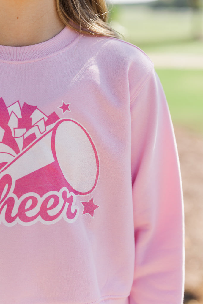 Girls: Cheer Girl Light Pink Graphic Sweatshirt – Shop the Mint