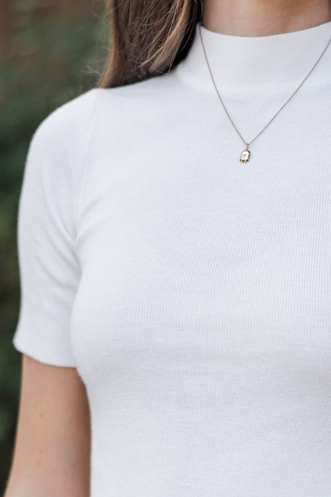 All In Off White Short Sleeve Sweater – Shop the Mint