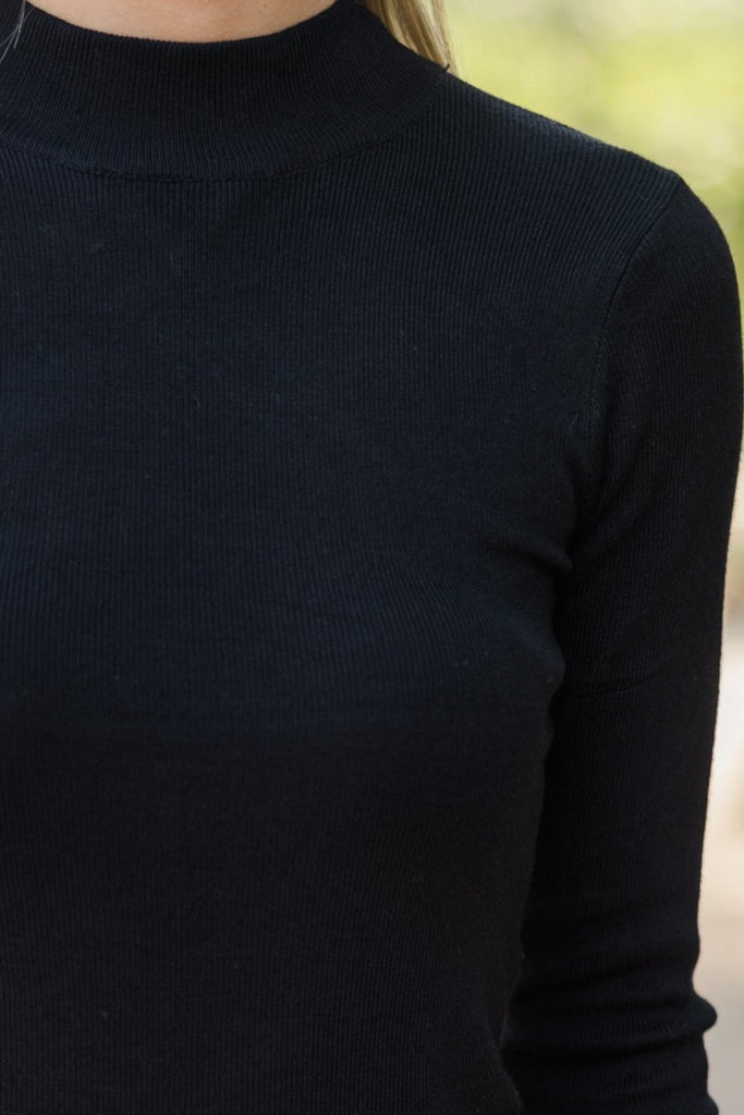 See It Through Black Ribbed Top – Shop the Mint