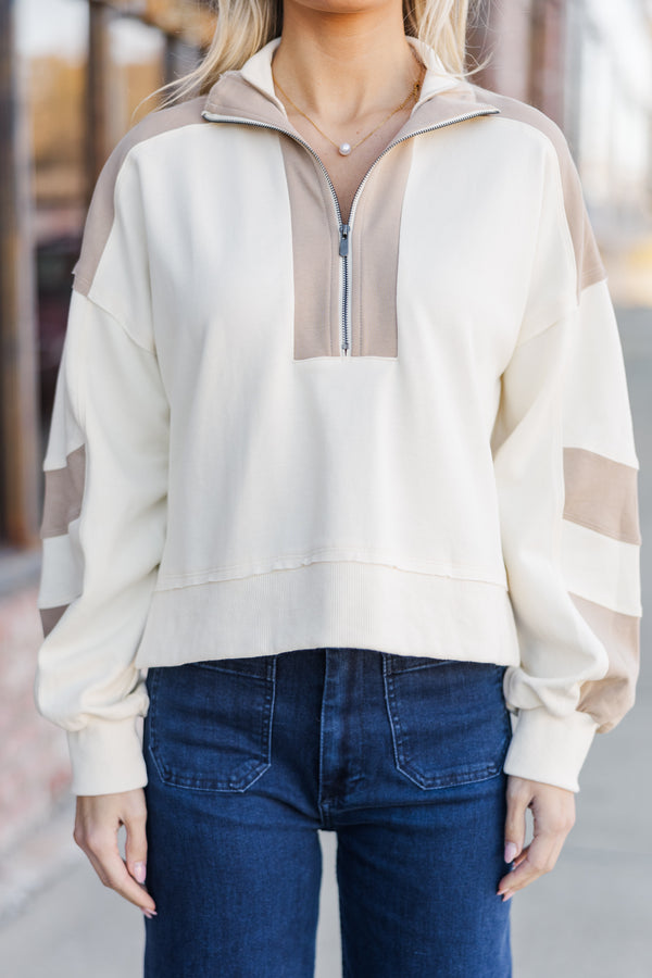 Where To Go Cream Colorblock Pullover – Shop the Mint