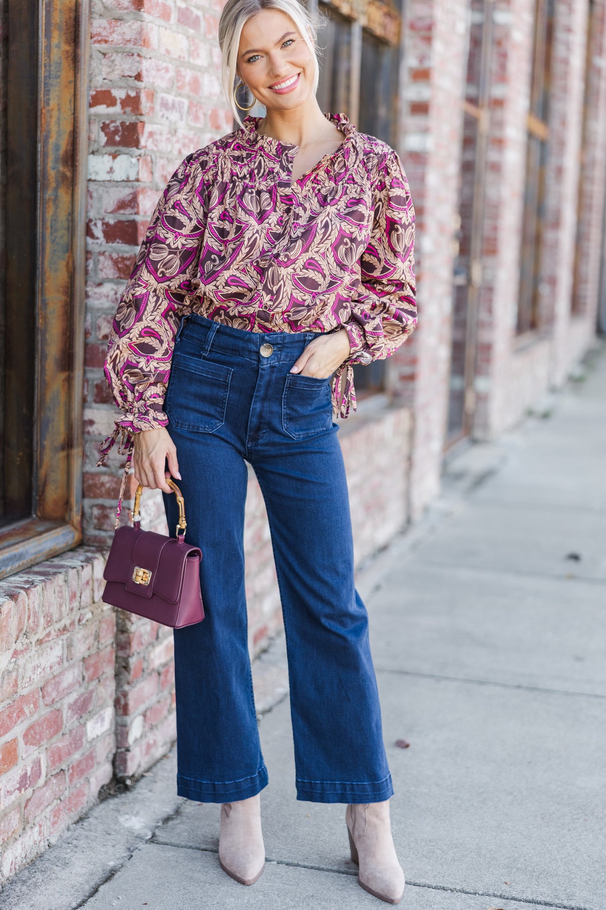 Get Familiar Brown Floral Blouse – Shop the Mint