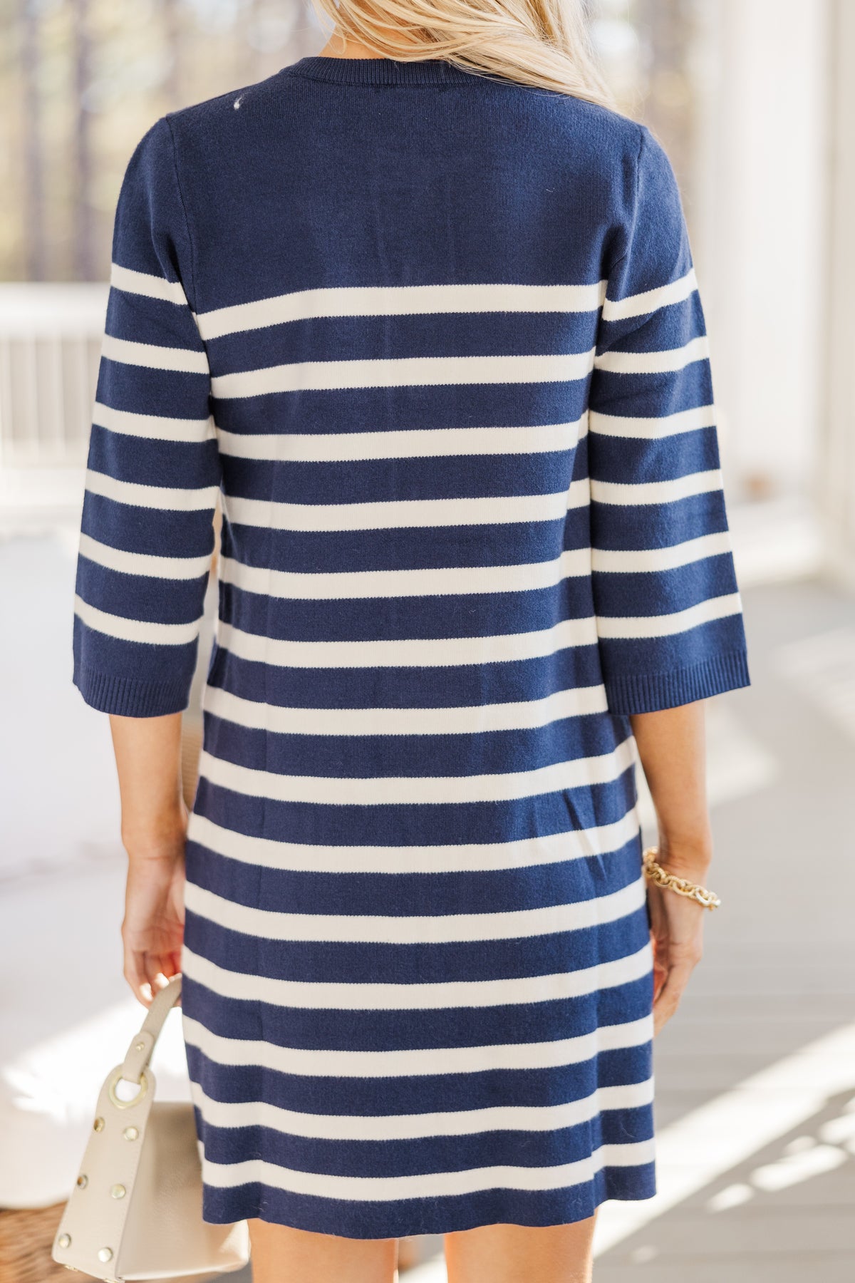 The Cape Cod Navy Blue Striped Dress – Shop the Mint