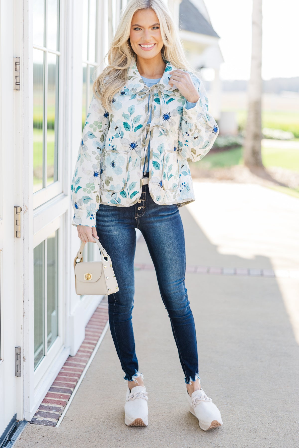 Step Up Blue Floral Quilted Jacket – Shop the Mint