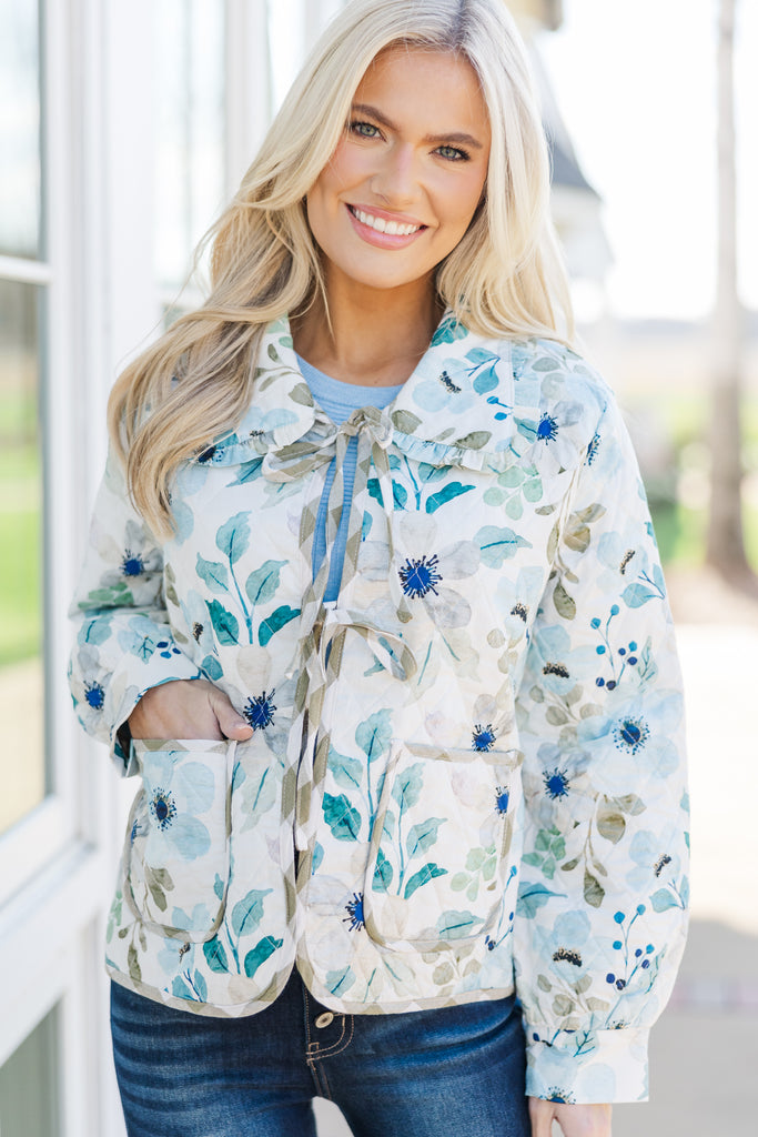 Step Up Blue Floral Quilted Jacket – Shop the Mint