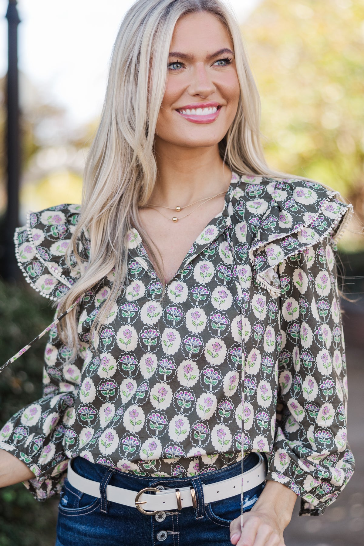 Stay On Schedule Brown Medallion Print Blouse – Shop the Mint