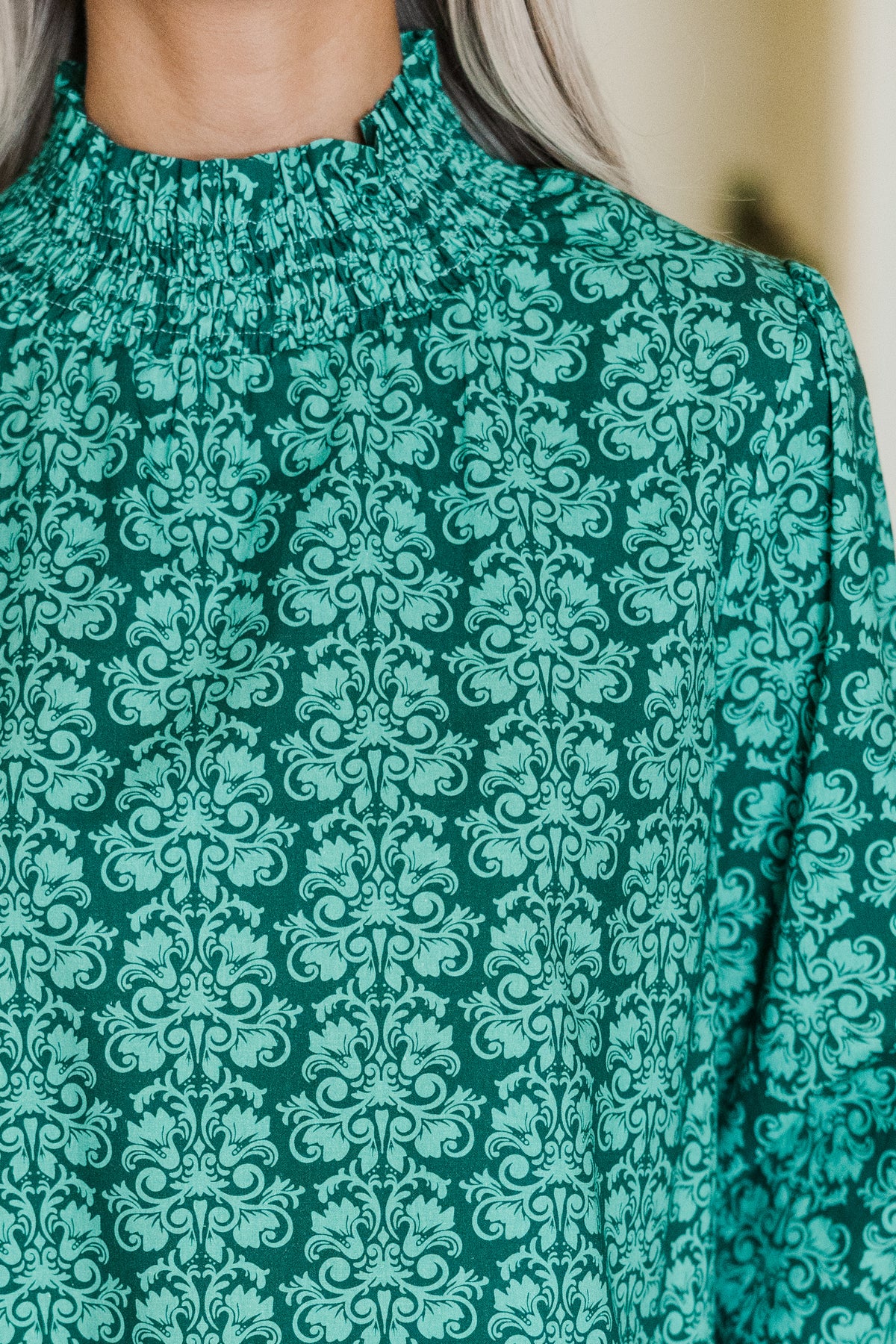 All I Need Emerald Damask Print Blouse – Shop the Mint