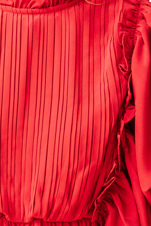 All The Good Red Ruffled Midi Dress – Shop the Mint