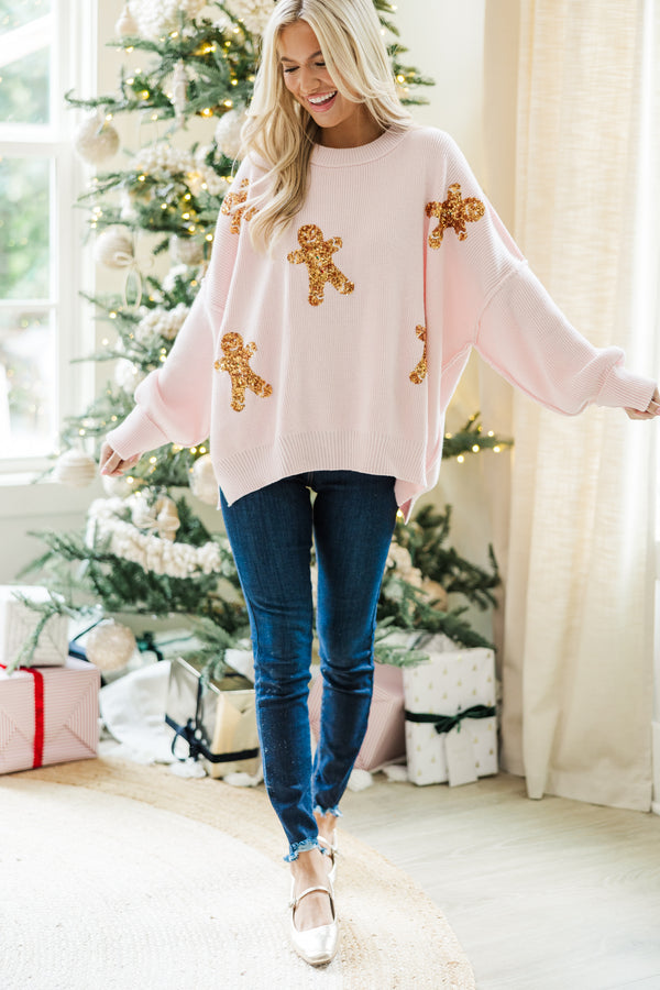 Sweet Tooth Light Pink Gingerbread Sweater – Shop the Mint