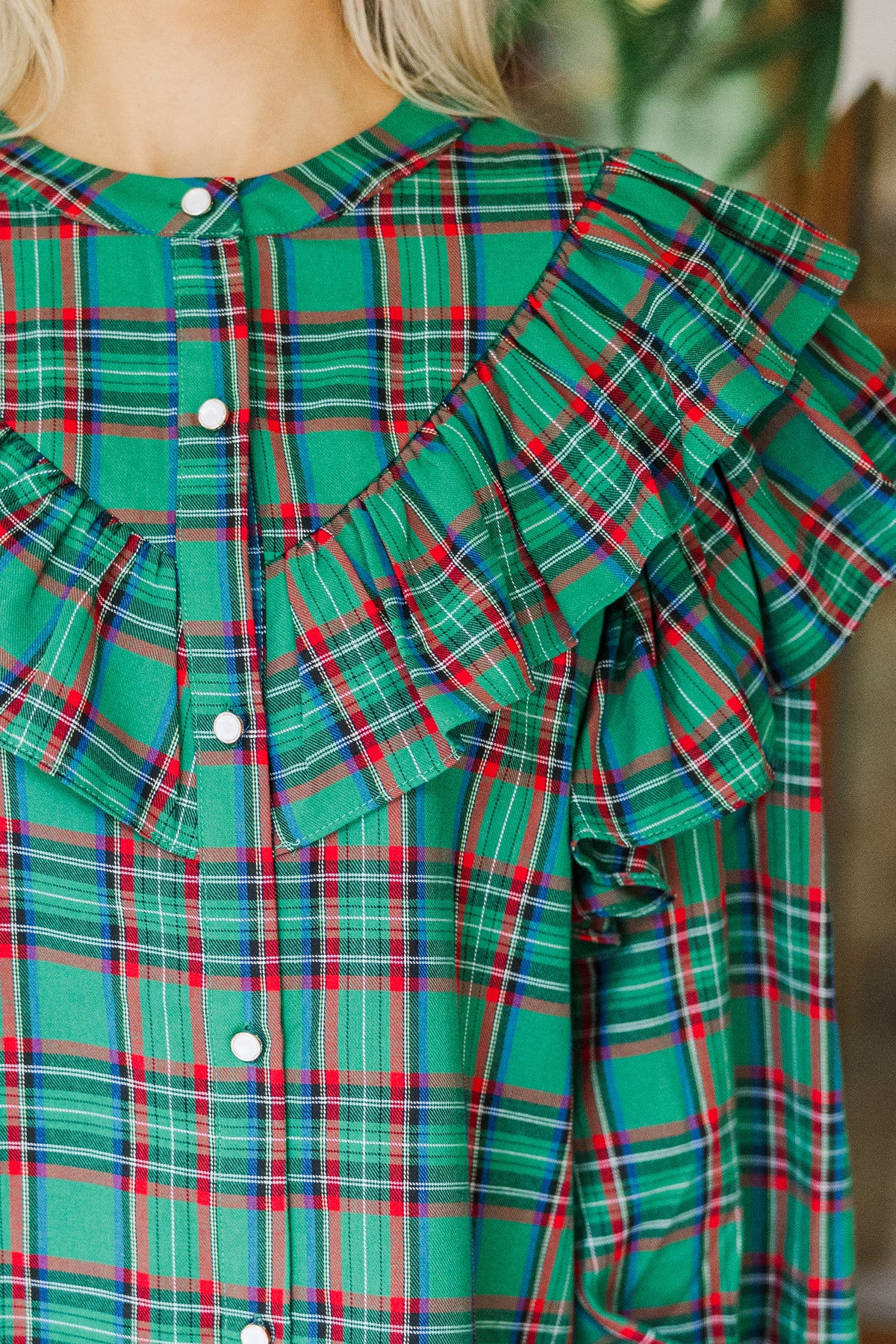 It's All Possible Green Tartan Plaid Button Down Blouse – Shop the Mint