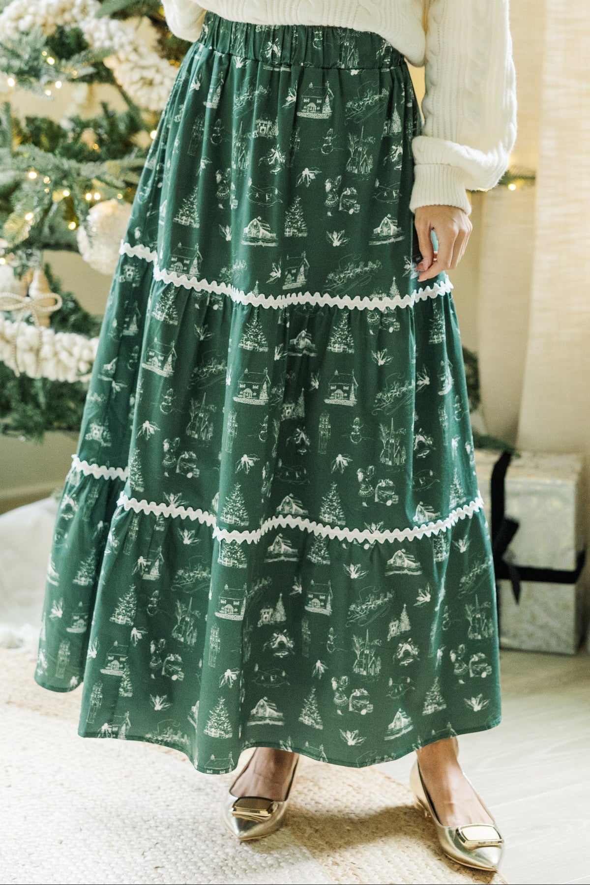 Show Me The Way Emerald Toile Midi Skirt – Shop the Mint