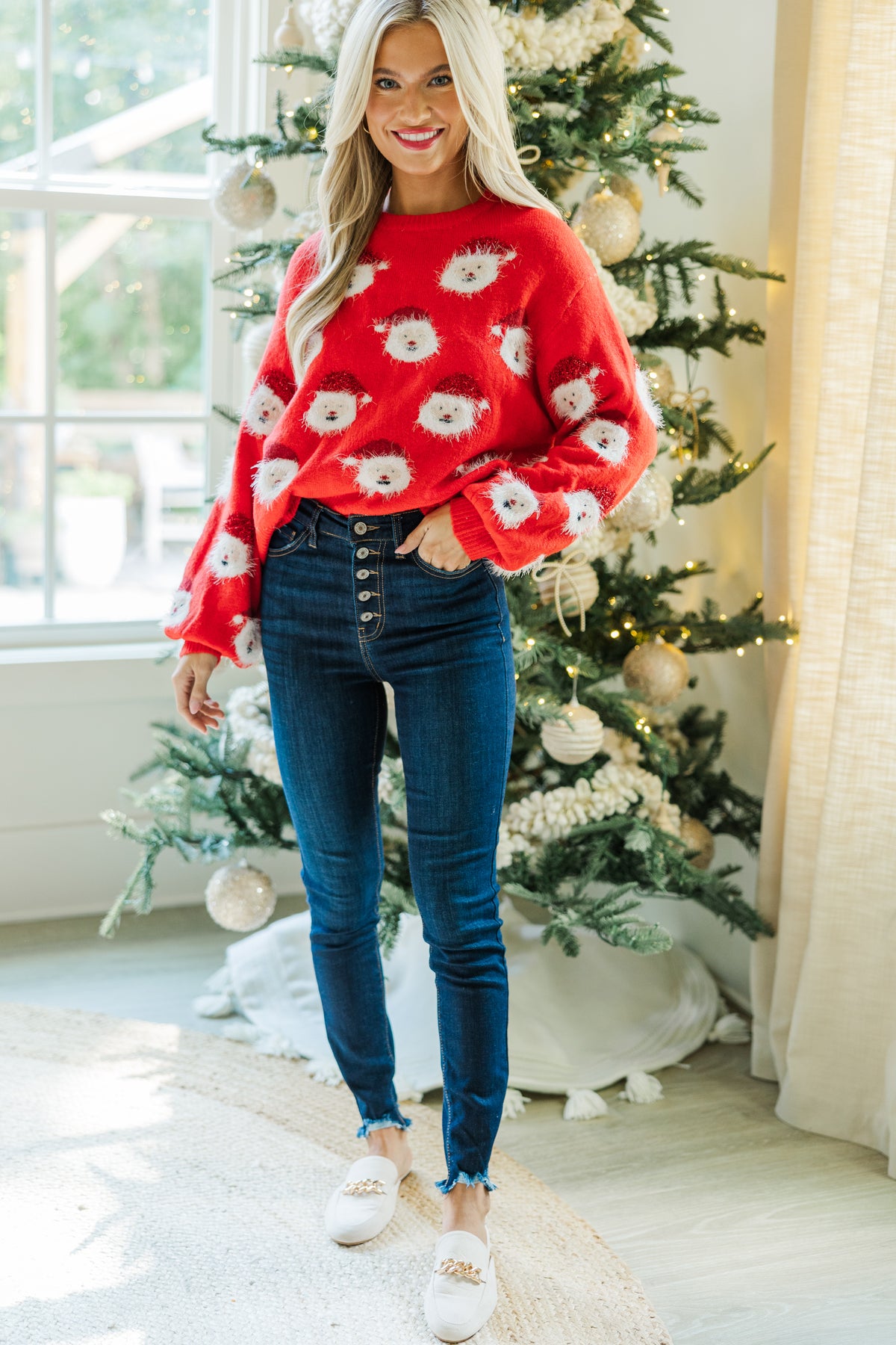 Jolly Good Fellow Red Santa Sweater – Shop the Mint