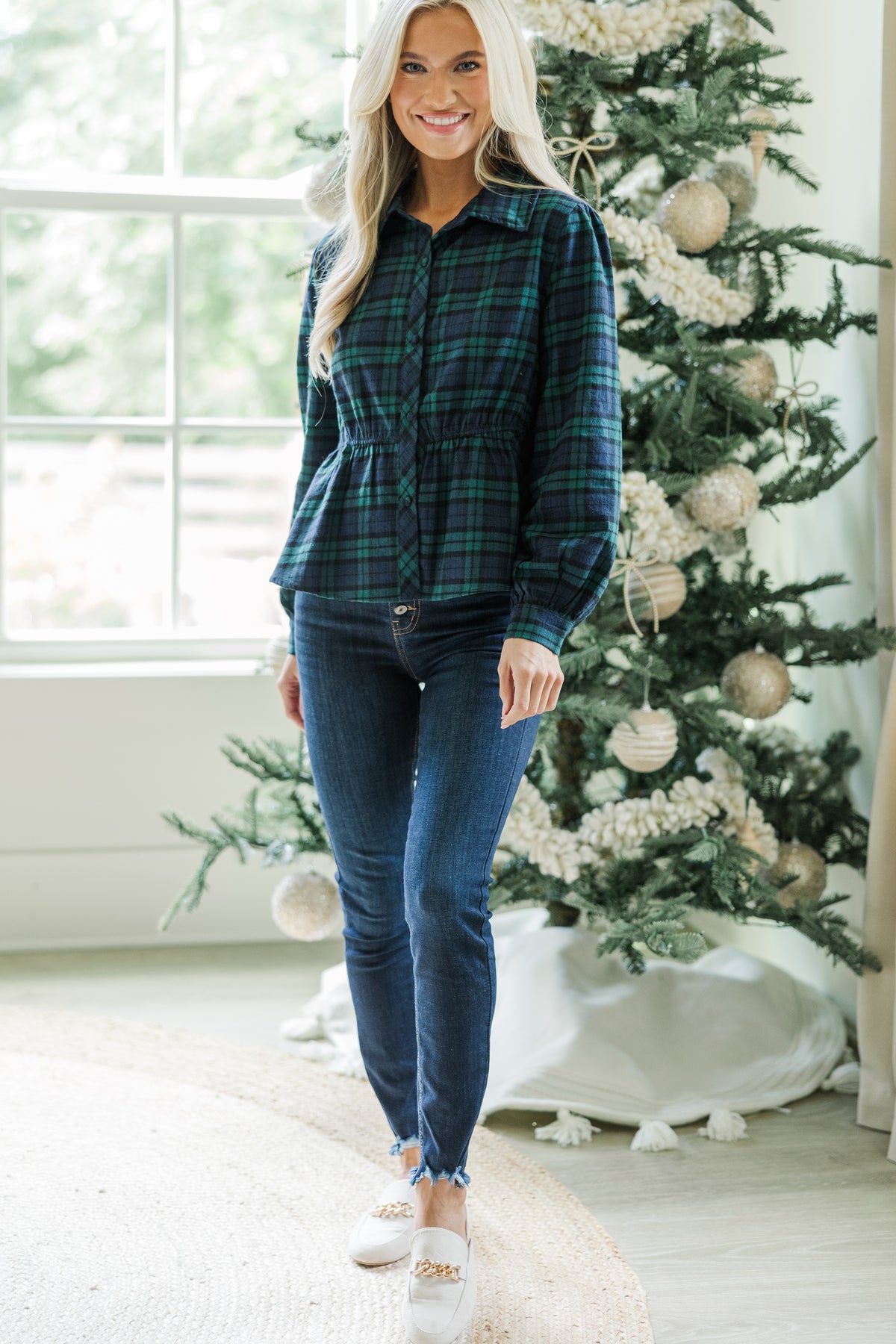 Make Your Own Choices Green Plaid Top – Shop the Mint