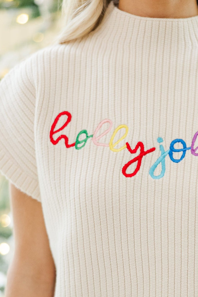 Holly Jolly Cream White Sweater – Shop the Mint