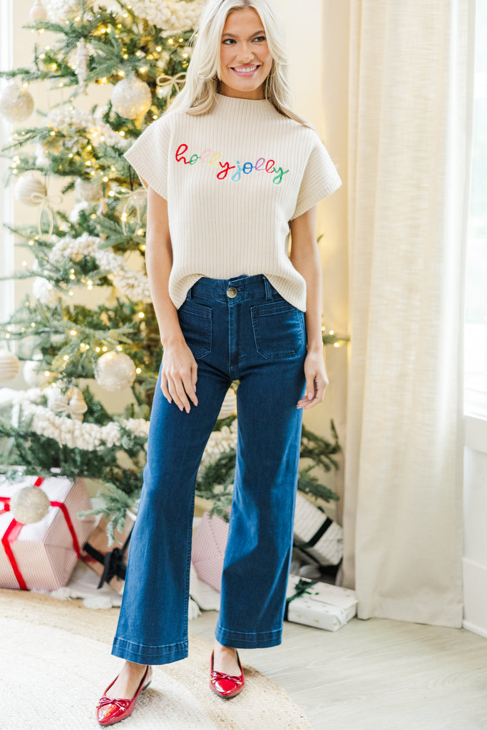 Holly Jolly Cream White Sweater – Shop the Mint
