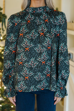 Tried And True Navy Floral Ruffled Blouse – Shop the Mint