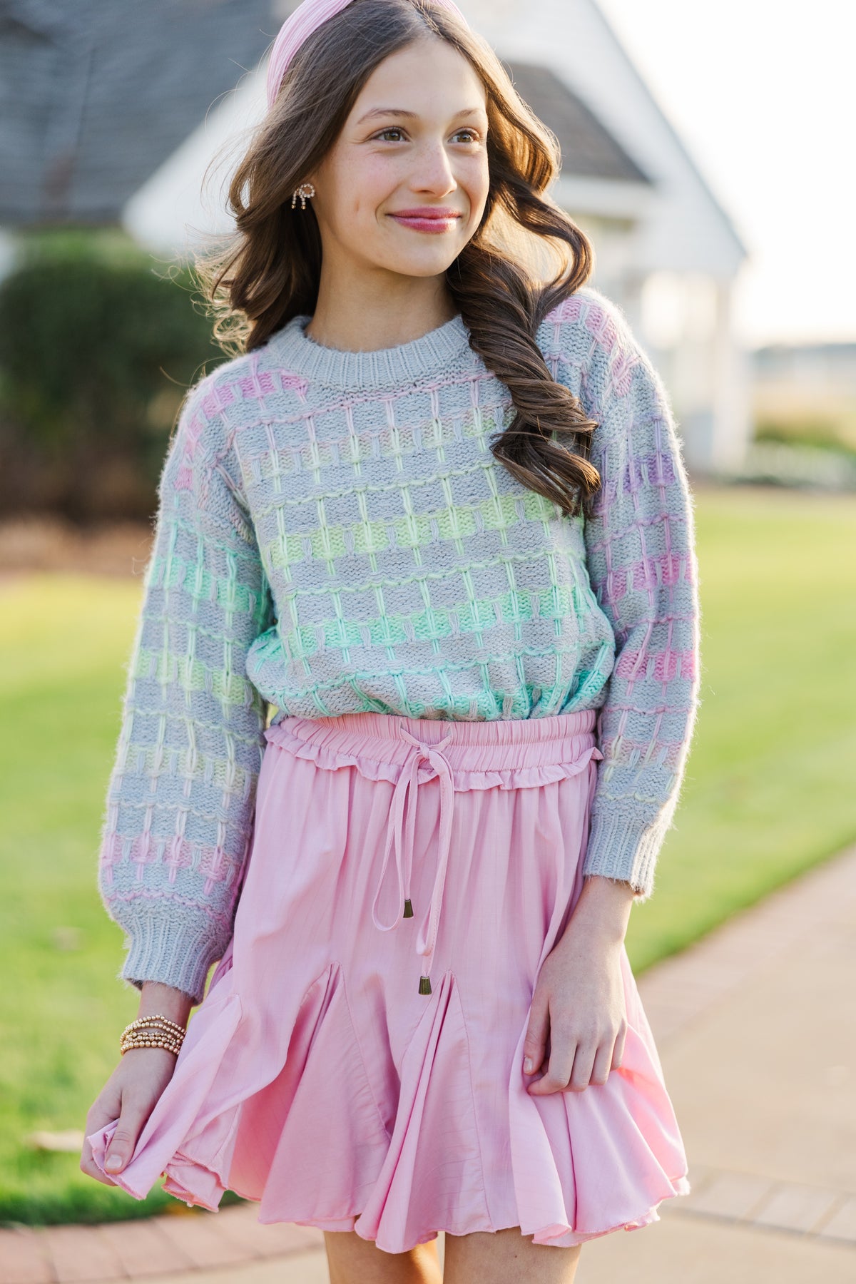 Girls: Look At You Gray Multicolor Sweater – Shop the Mint