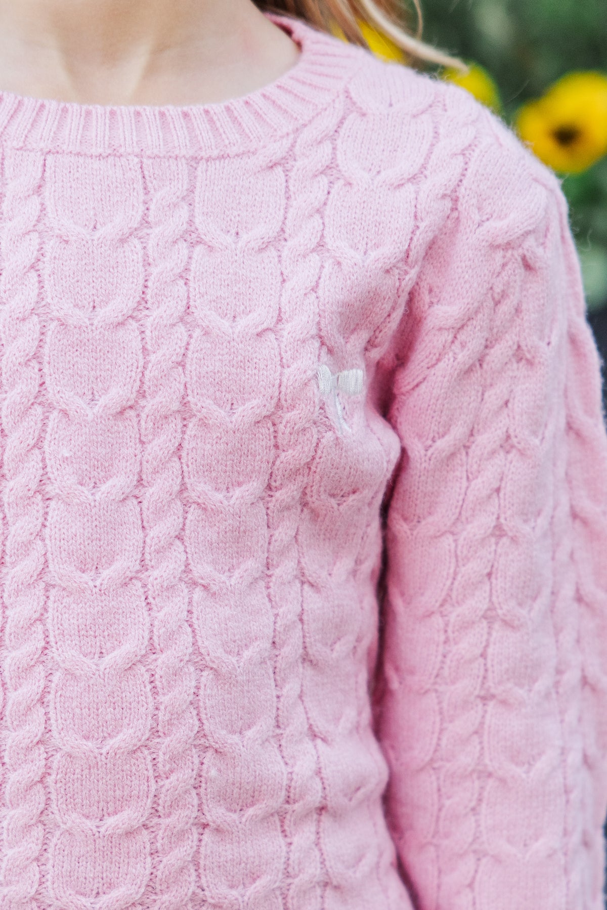 Girls: The Mallory Pink Bow Cable Knit Sweater – Shop the Mint