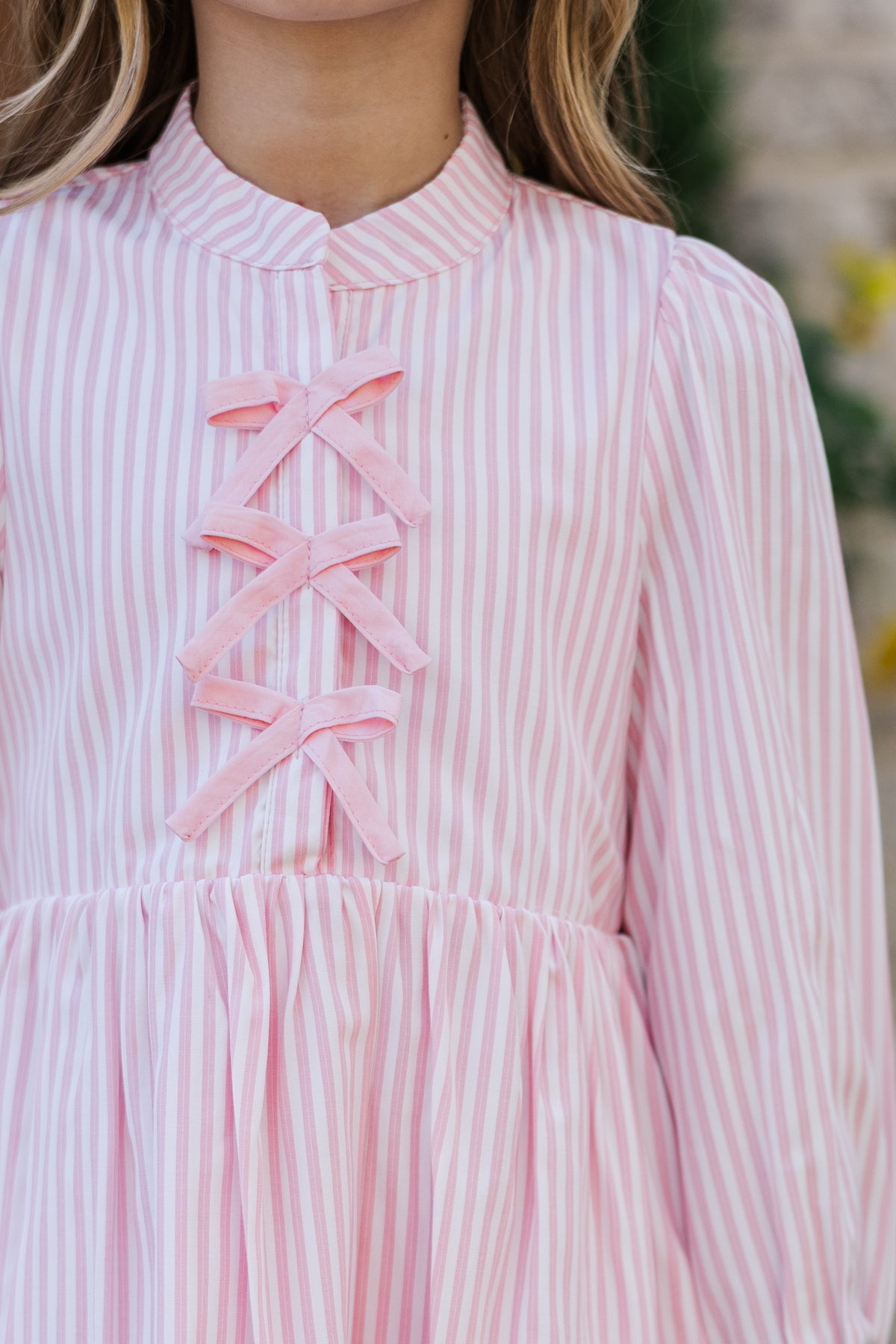Girls: The Audrey Pink Striped L/S Dress – Shop the Mint